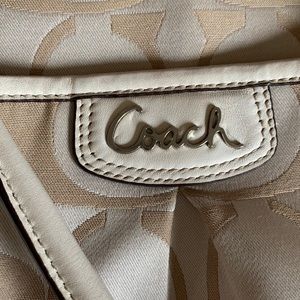 Coach | Bags | Coach Logo Handbag Beige Cream | Poshmark